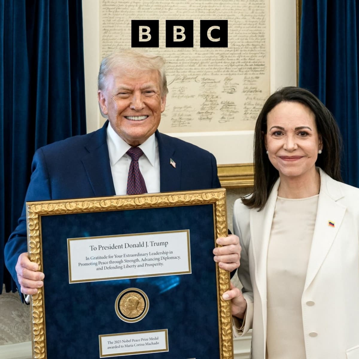 Machado gives Trump her Nobel Peace Prize medal - Global News Podcast ...